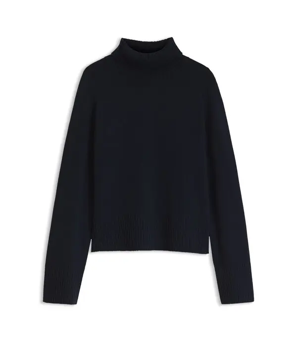 BOSS Relaxed-fit Turtleneck Sweater In Cashmere With Raglan Sleeves - Dark Blue