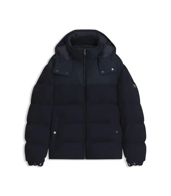 BOSS Removable-hood Jacket In Brushed Twill