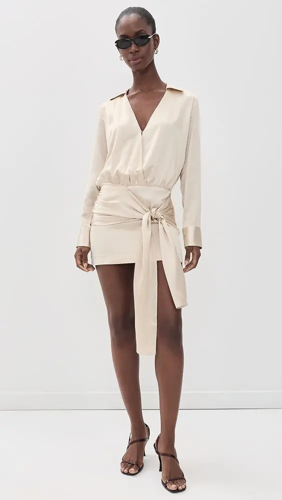 REFORMATION Manhattan Silk Dress