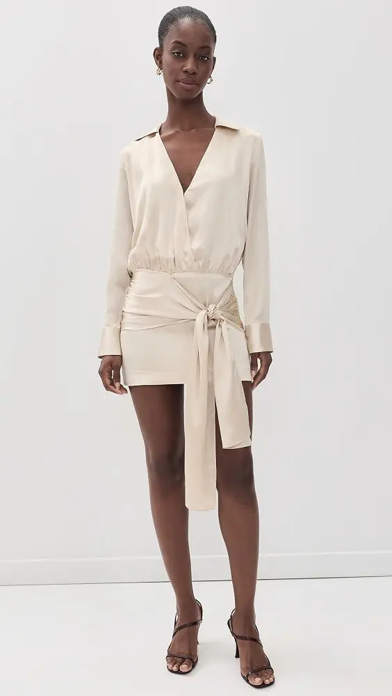 REFORMATION Manhattan Silk Dress