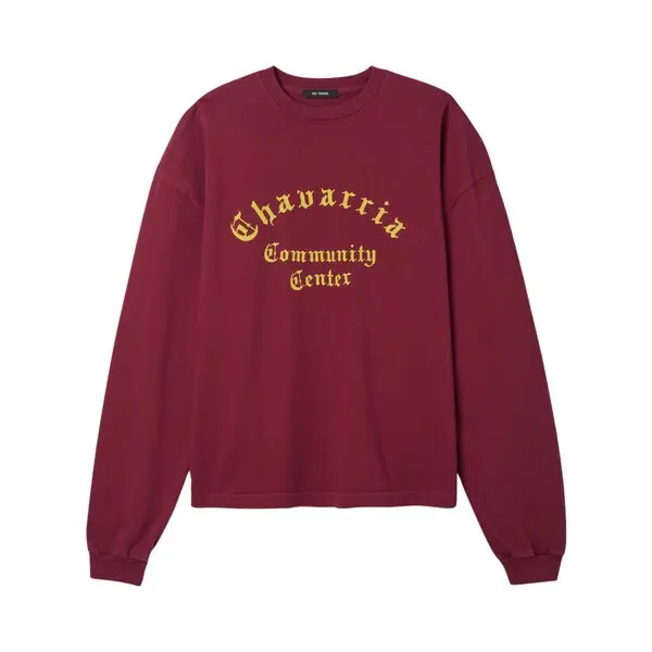 WILLY CHAVARRIA Community Center Long-sleeve Buffalo Tee 'bordeaux