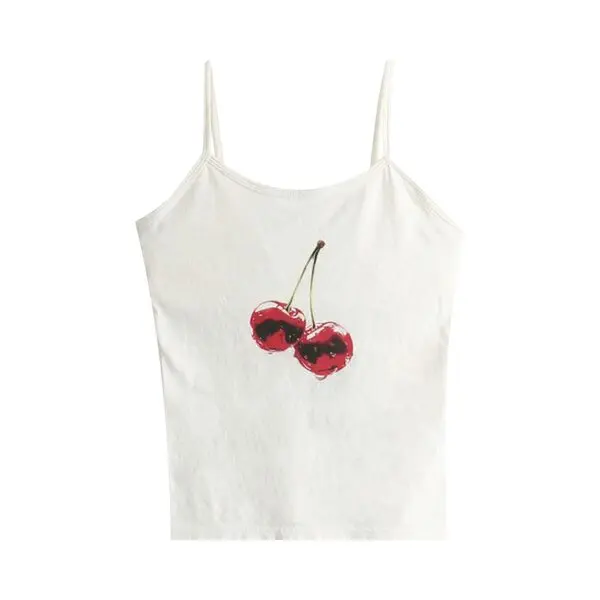 WILLY CHAVARRIA Cherry Cholita Tank Tops 'masa - Cream