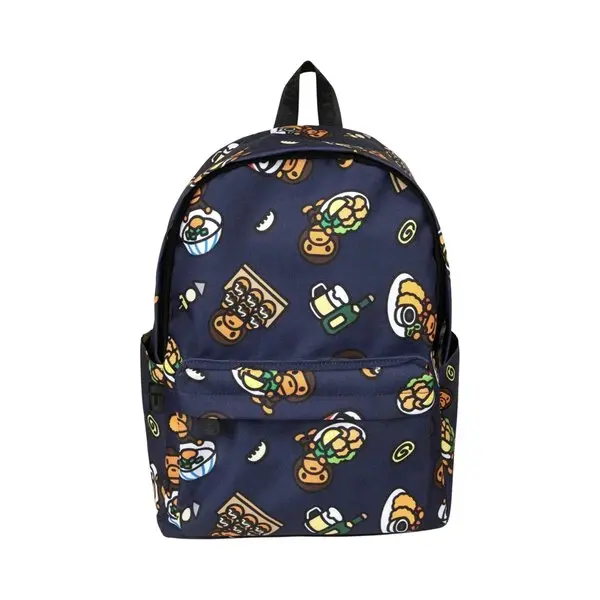 A BATHING APE Baby Milo Print Medium Backpack 'navy