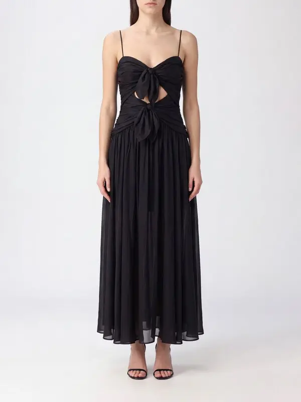 Zimmermann Off-the-shoulder Cut-out Pure Silk Midi Evening Dress - Black