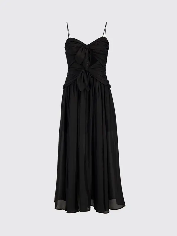 Zimmermann Off-the-shoulder Cut-out Pure Silk Midi Evening Dress - Black
