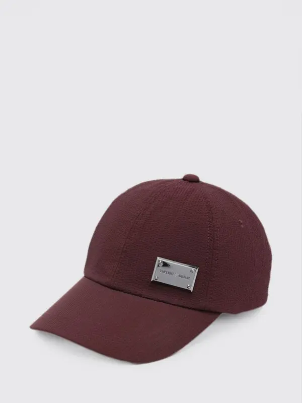 Emporio Armani Polyester Baseball Cap With Rigid Visor And Applied Logo - Brown