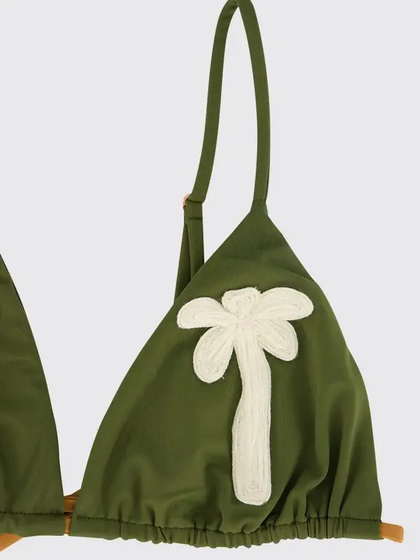 Johanna Ortiz Embroidered Recycled Polyamide Triangle Bikini Top