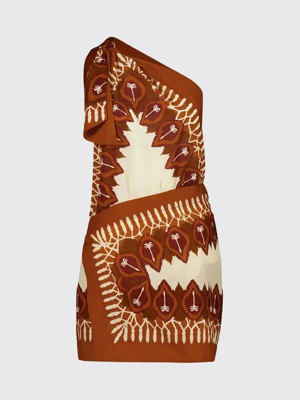 Johanna Ortiz One-shoulder Tropical Print Cotton Sheath Mini Dress
