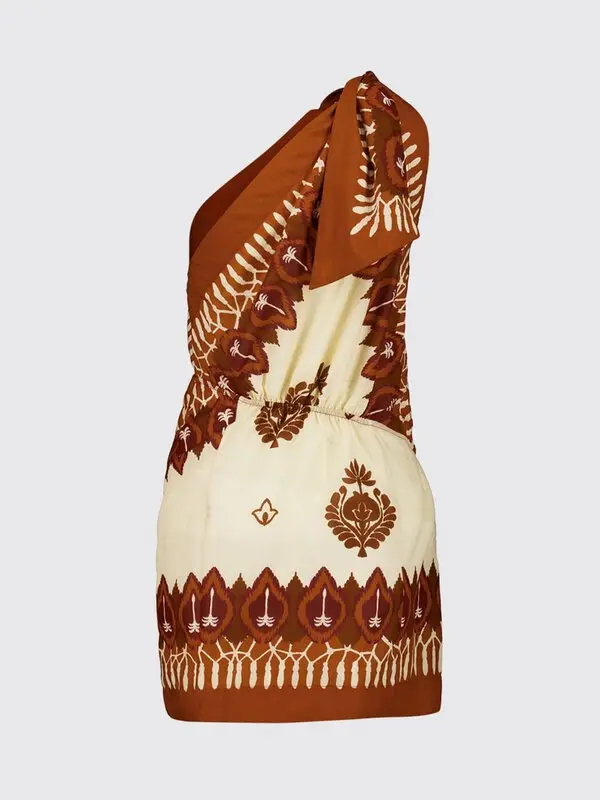 Johanna Ortiz One-shoulder Tropical Print Cotton Sheath Mini Dress