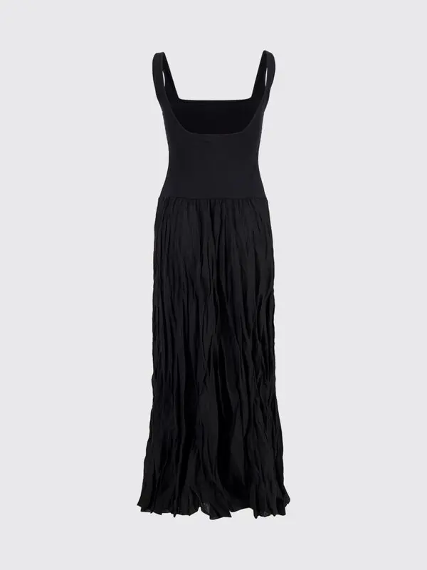 Johanna Ortiz Crinkled-effect Linen And Cotton-blend Knit Midi Dress - Black