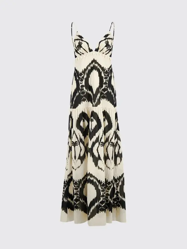 Johanna Ortiz Tropical Print Cotton Maxi Dress With High Elasticated Waist