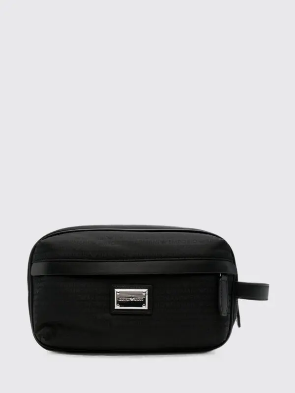 Emporio Armani Nylon Utility Beauty Case With Side Handle And Logo