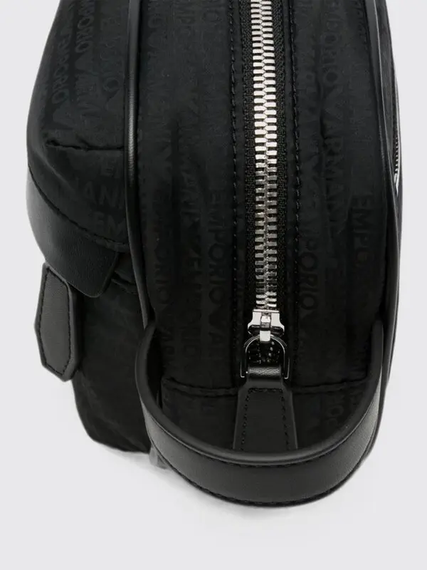 Emporio Armani Nylon Utility Beauty Case With Side Handle And Logo