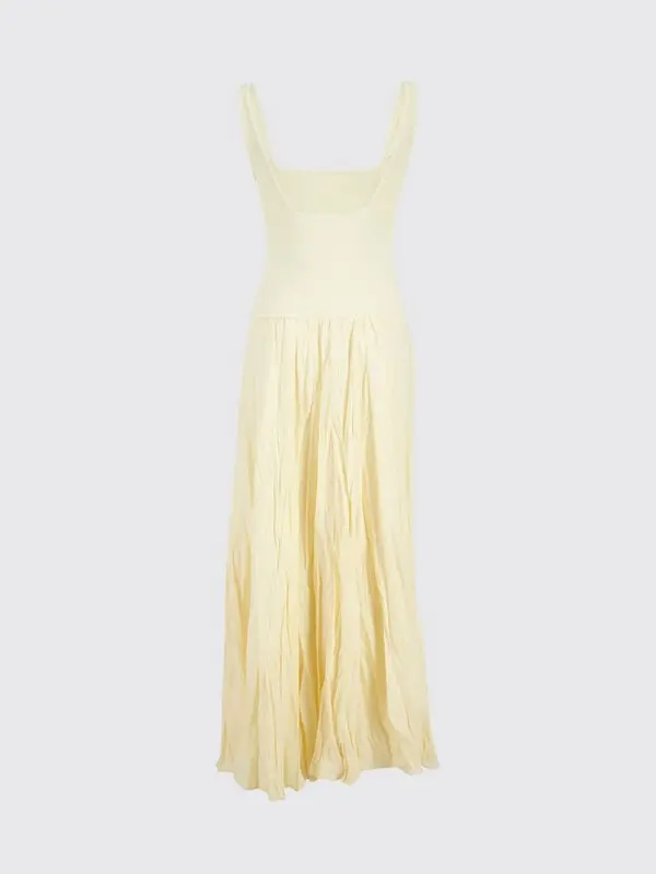 Johanna Ortiz Off-shoulder Crinkled-effect Linen And Cotton-blend Midi Dress - Ecru