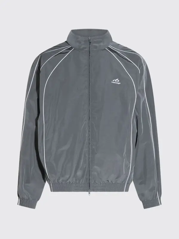 Balenciaga Relaxed Fit Cotton-blend Zip-up Sweatshirt With A High Neck - Grey