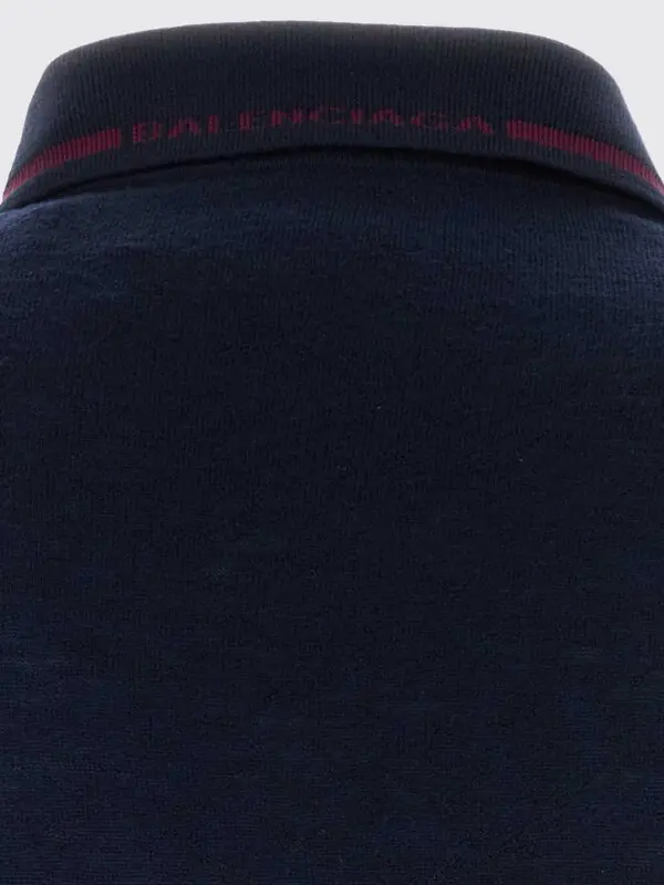 Balenciaga Long-sleeved Pure Wool Polo With Contrast Trim