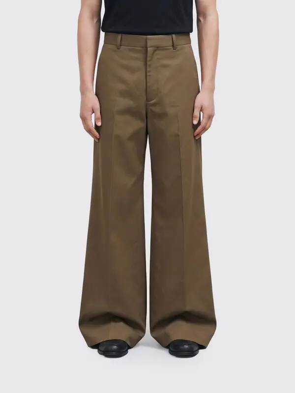 Balenciaga Wide-leg Cotton Chino Trousers With A Mid-rise Waist - Beige