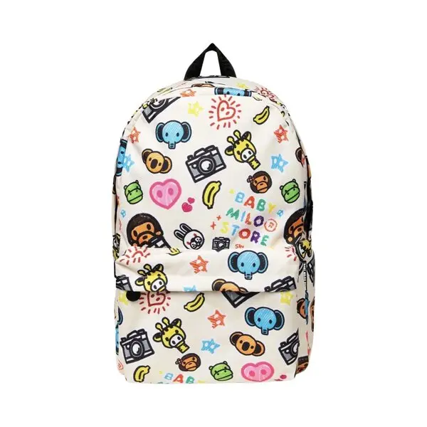 A BATHING APE Baby Milo Store Milo And Friends Large Ivory Backpack 'ivory - Cream