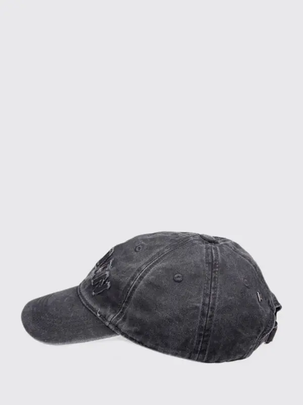 GOLDEN GOOSE Denim Baseball Cap With Studs And Embroidered Logo - Grey