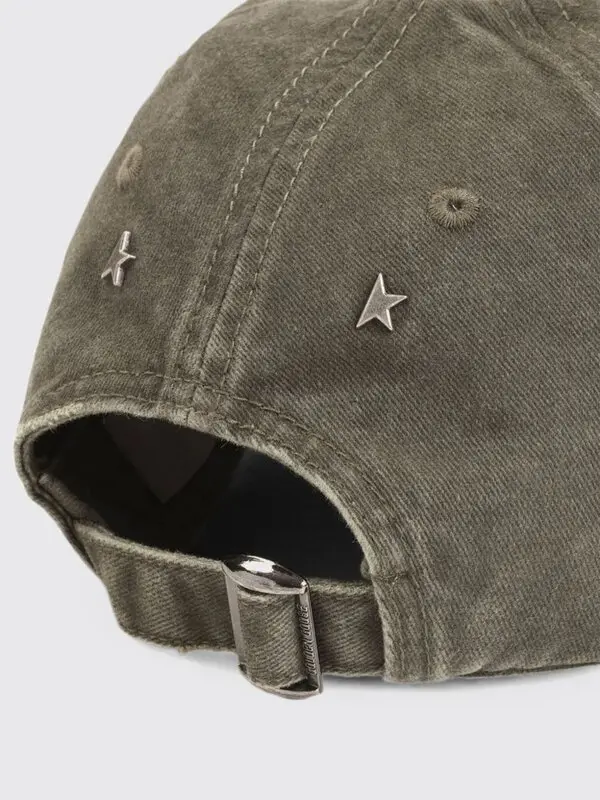 GOLDEN GOOSE Denim Baseball Cap With Studs And Embroidered Logo - Green