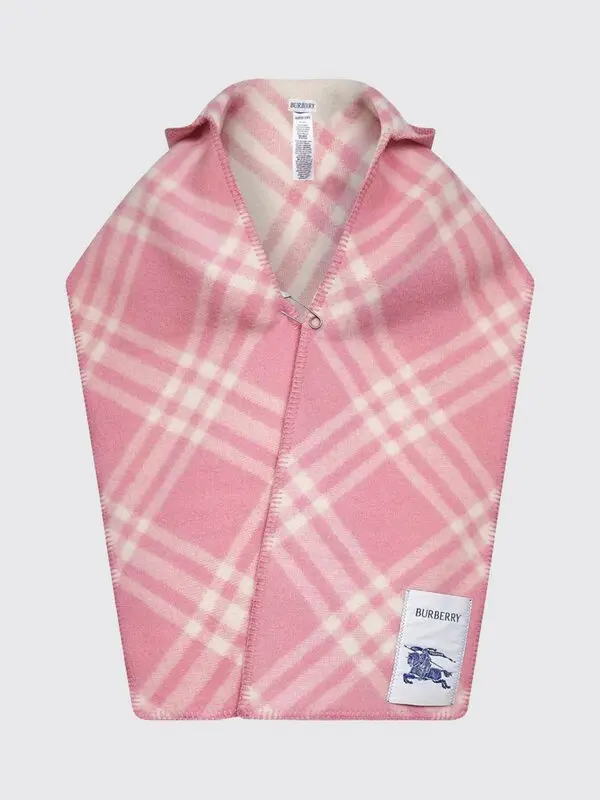 Burberry Vintage Check Wool Hooded Scarf - Pink