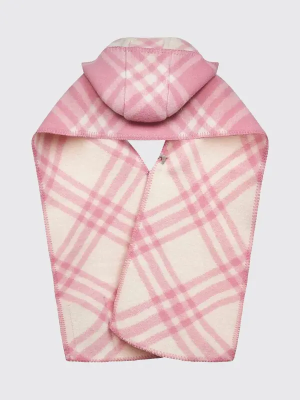 Burberry Vintage Check Wool Hooded Scarf - Pink