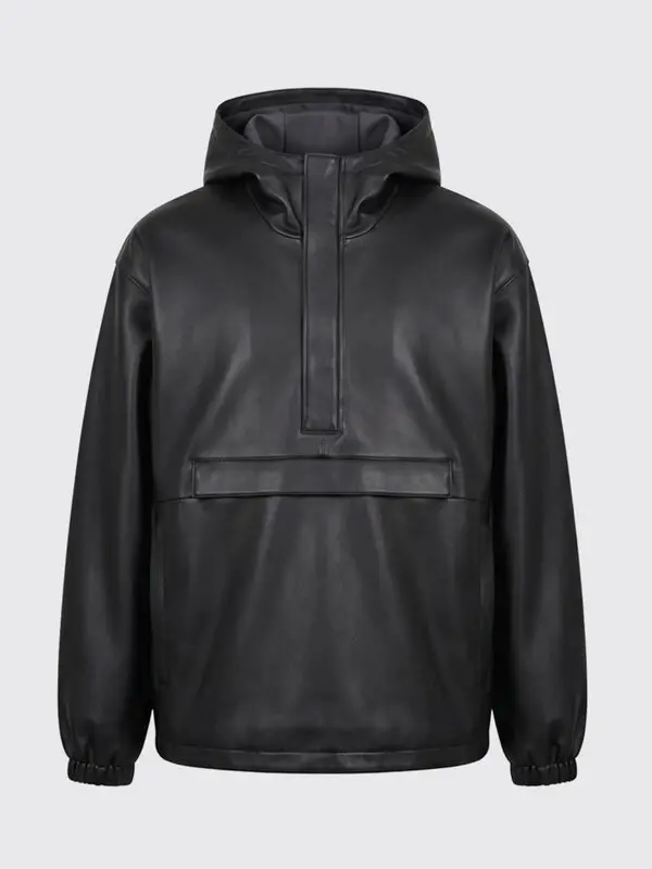 RÓHE Cropped Smooth Lambskin Leather Jacket With Hood And Dropped Shoulders