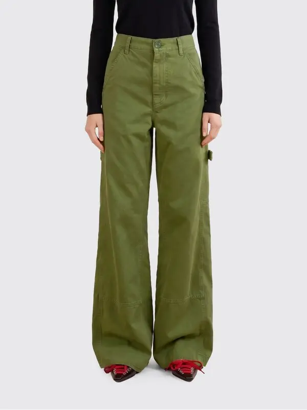 Marni High-waisted Wide-leg Trousers In Cotton Jersey With Belt Loops
