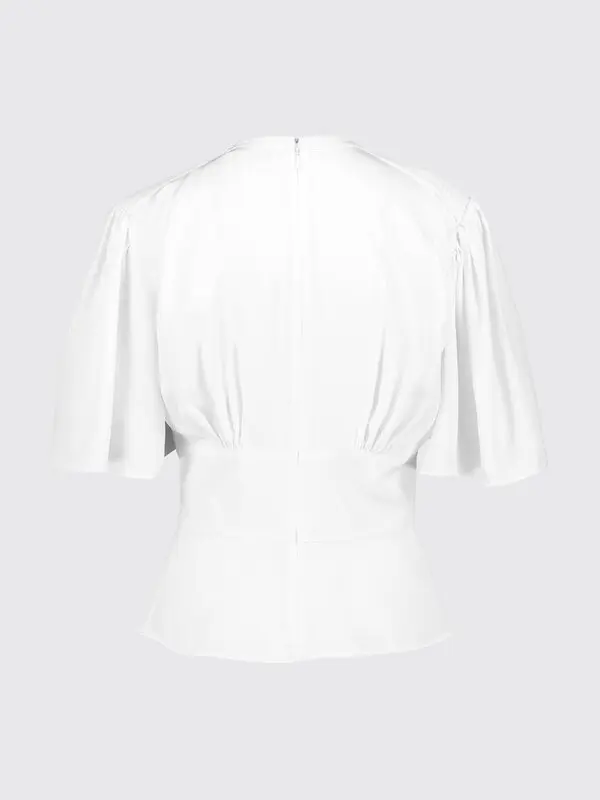 Rabanne Draped Viscose Blouse With Short Kimono Sleeves And Crew Neck