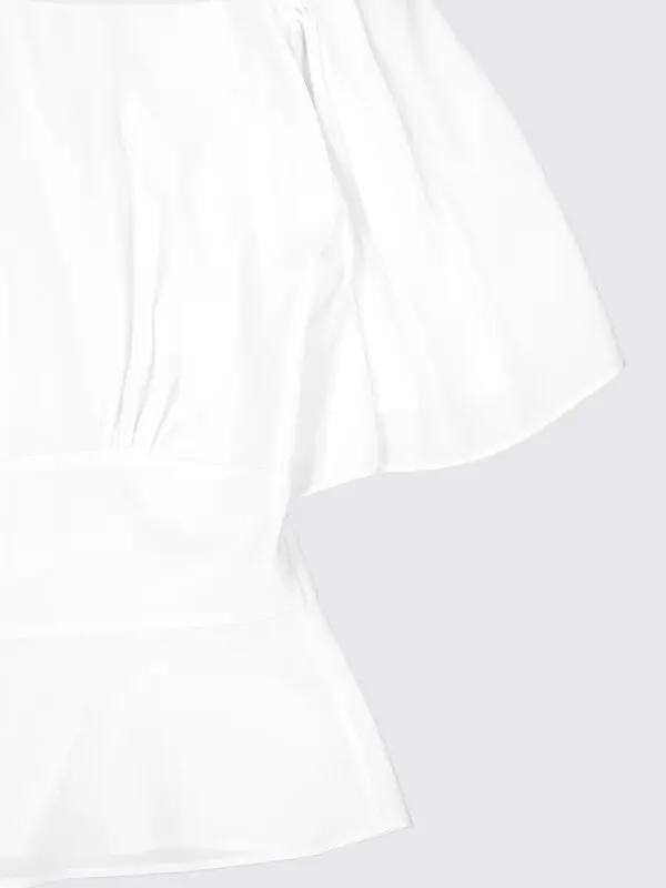 Rabanne Draped Viscose Blouse With Short Kimono Sleeves And Crew Neck