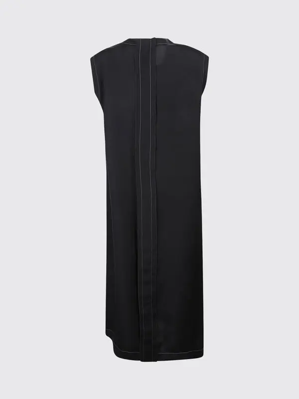 Marni Sleeveless Mini Sheath Dress In Viscose And Silk With Satin Bands