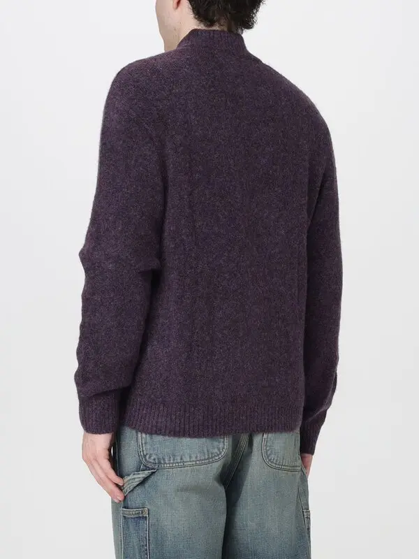 Carhartt Work In Progress Curtis Wool Blend Turtleneck Zip-up Cardigan - Violet