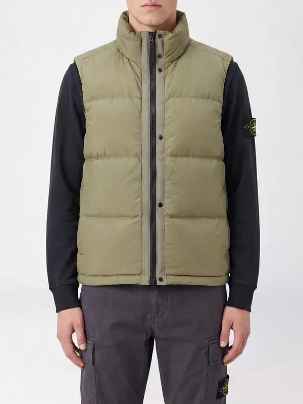 Stone Island Padded Water-repellent Cordura® Nylon Vest With Funnel Neck - Military