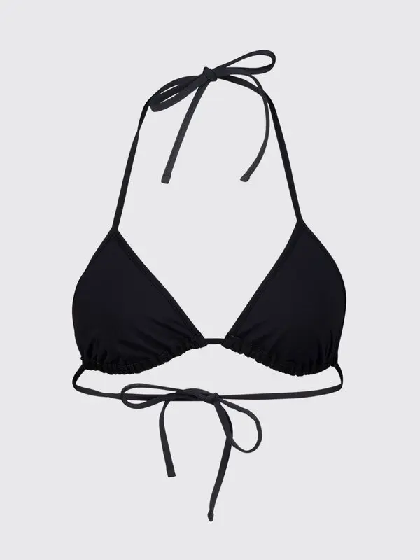 La DoubleJ Triangle Polyamide Bikini Top With Abstract Print - Blue