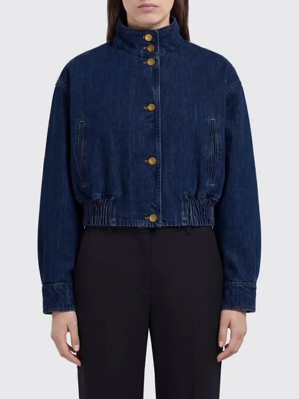 JIL SANDER Cropped Relaxed Fit Cotton Bomber Jacket