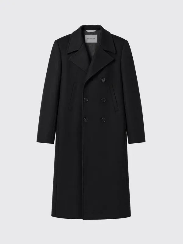 Balenciaga Double-breasted Wool Coat With Classic Lapels