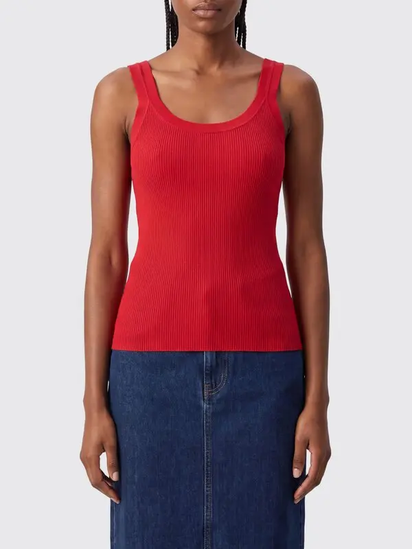 Elisabetta Franchi Slim Fit Ribbed Jersey Off-the-shoulder Top - Red