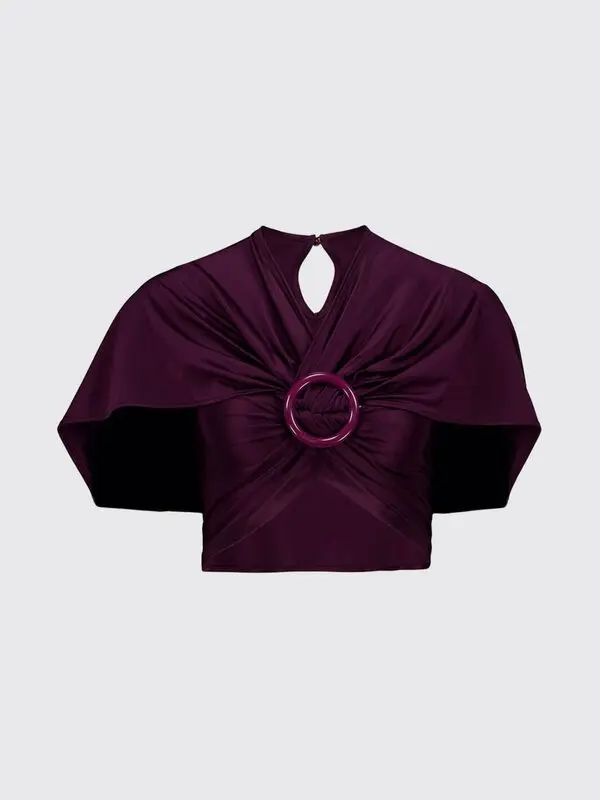 Rabanne Cropped V-neck Top In Jersey With A Slim Fit