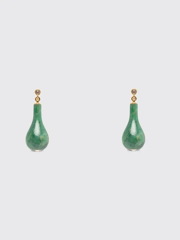TOTEME Teardrop Pendant Earrings In Brass With Crystals