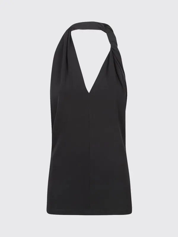 TOTEME Twisted Halter Neck Top In Stretch Viscose With A Slim Fit