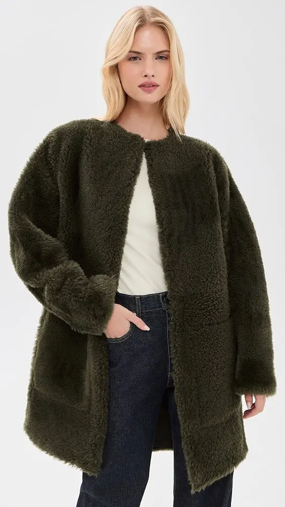 Vince Reversible Shearling Car Coat