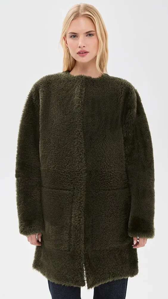 Vince Reversible Shearling Car Coat