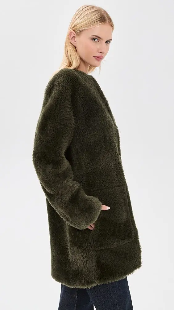 Vince Reversible Shearling Car Coat