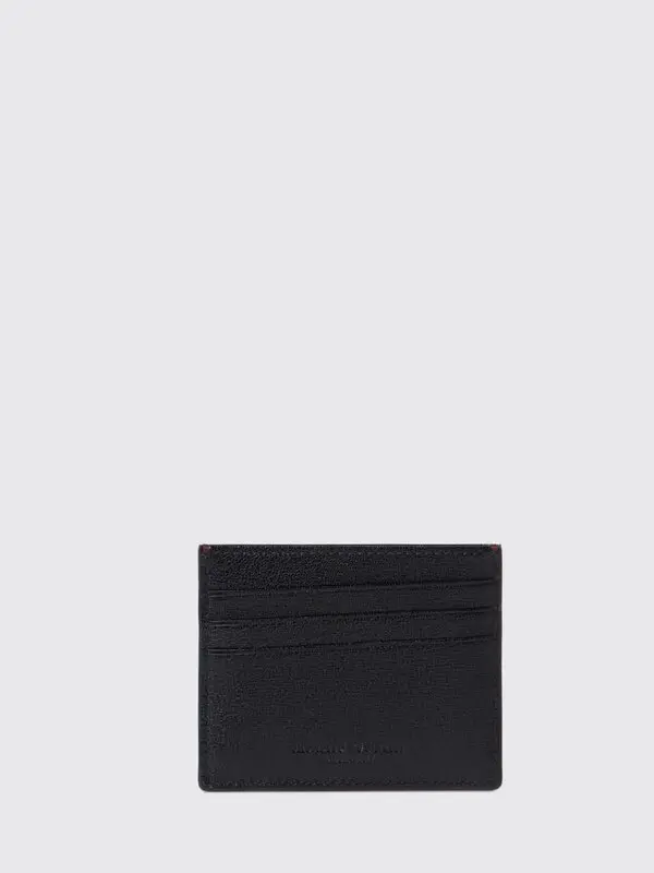 Brunello Cucinelli Flat Calfskin Leather Card Holder With Embossed Logo