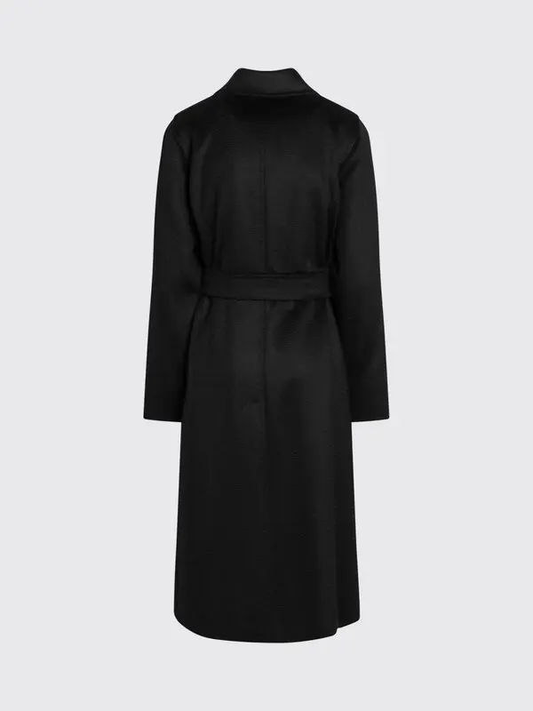 Max Mara Knee-length Wool Robe Coat With Belt - Black