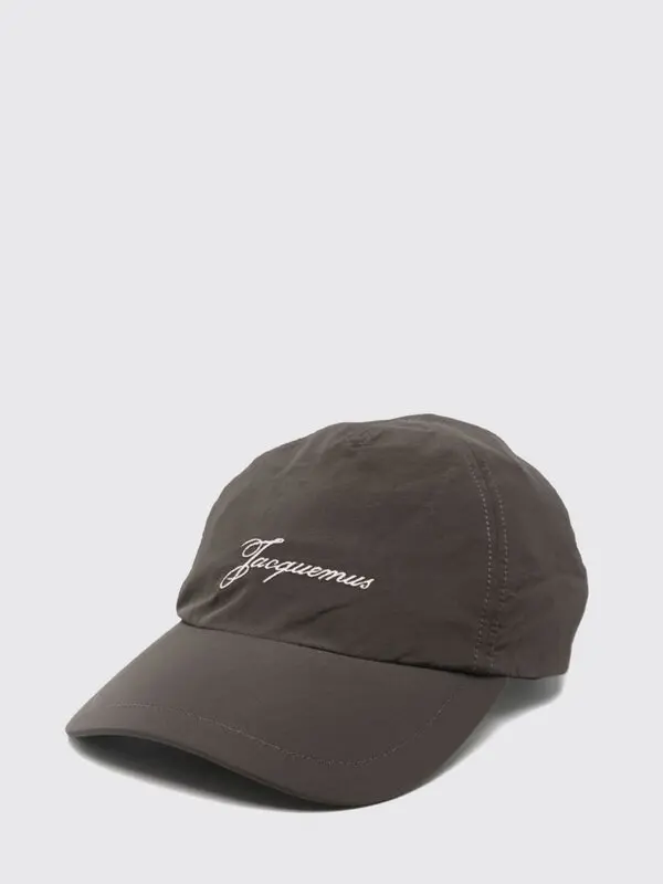 Jacquemus Recycled Nylon Baseball Cap With Logo And Tie Closure - Brown