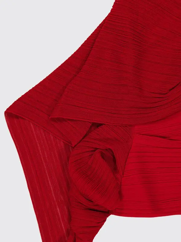 Balmain Sleeveless Ruched Viscose Slim Fit Top