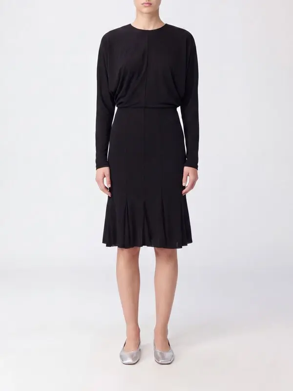 Jacquemus La Robe Losange Long-sleeved Mini Dress In Jersey - Black
