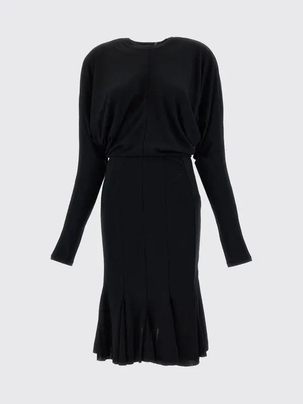 Jacquemus La Robe Losange Long-sleeved Mini Dress In Jersey - Black