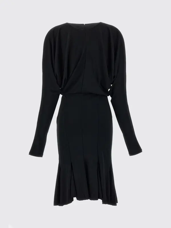 Jacquemus La Robe Losange Long-sleeved Mini Dress In Jersey - Black